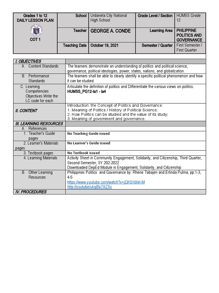 COT1 | PDF | Learning | Science