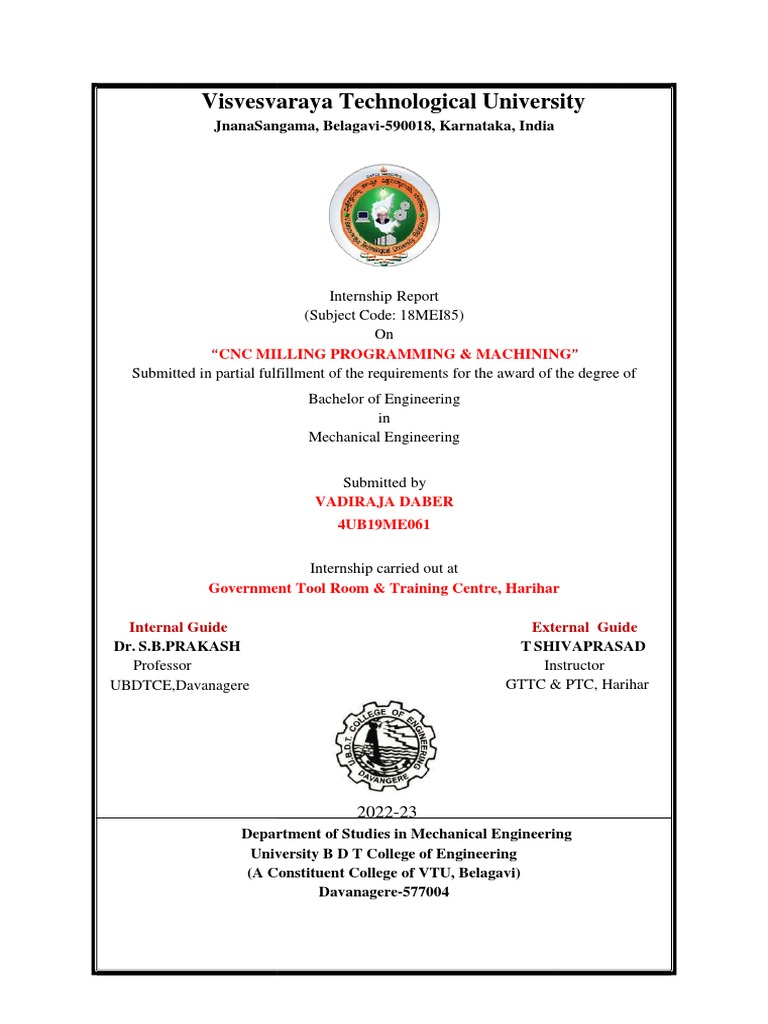 Internship Report GTTC | PDF | Numerical Control | Engineering