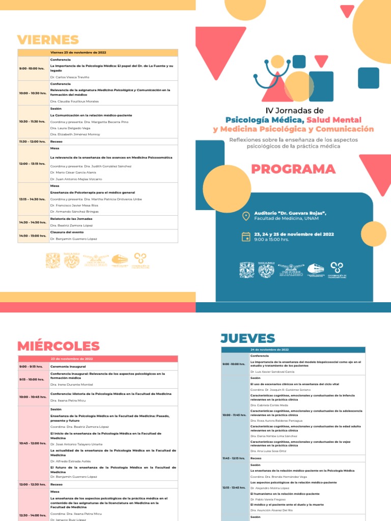 Diptico Programa Jornadas Salud Mental | PDF | Medicina | Cuidado de la salud