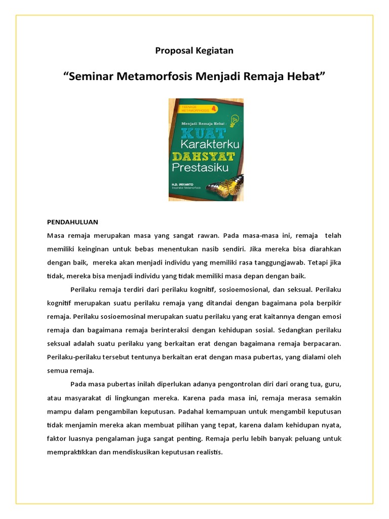 Seminar Metamorfosis Remaja Hebat | PDF | Karier & Perkembangan