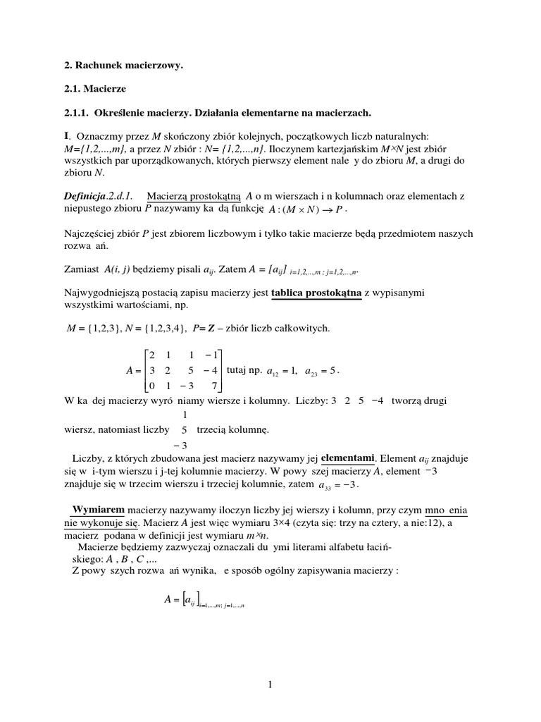Macierze cz1 | PDF