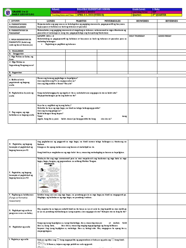 DLL - Esp 1 - Q3 - W8 | PDF