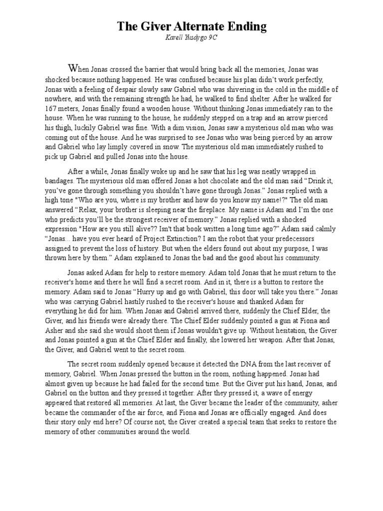 The Giver: New Ending Revealed | PDF