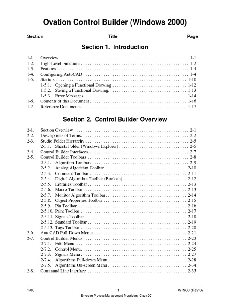 Ovation Control Builder (Windows 2000) : Section 1. Introduction | PDF