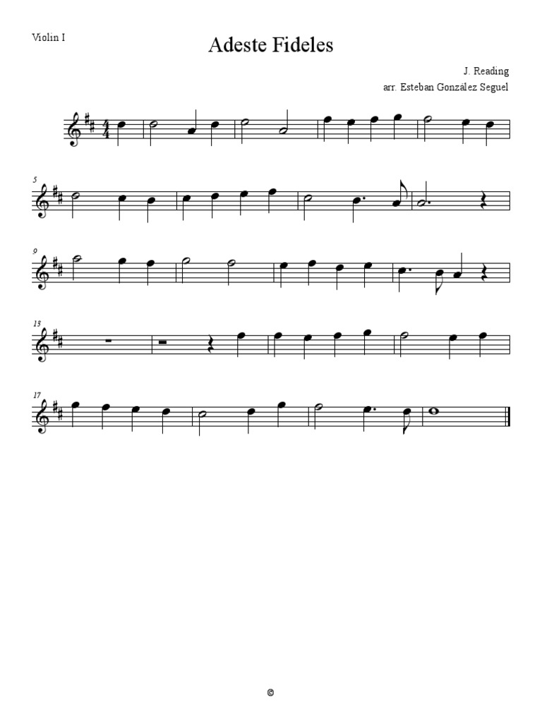 Adeste Fideles - Violin I | PDF