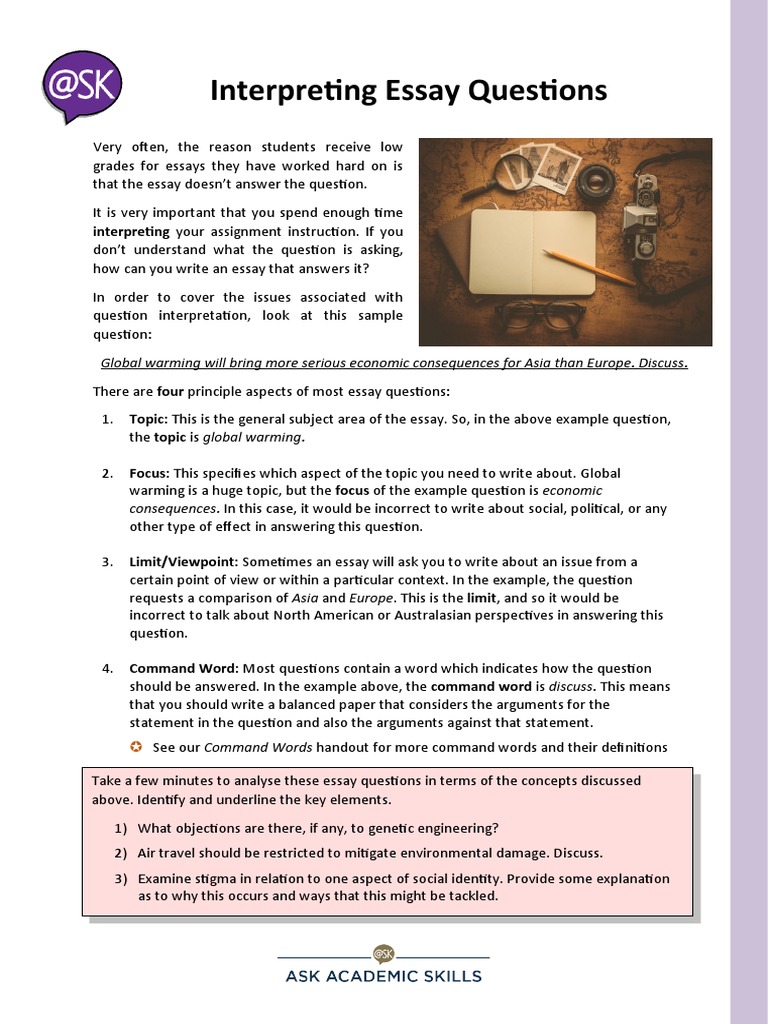 Interpreting Essay Questions | PDF | Question | Essays