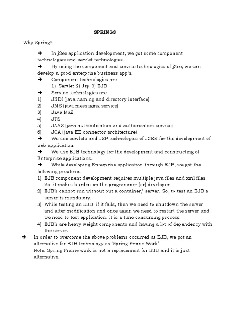 Springs | PDF | Spring Framework | Class (Computer Programming)