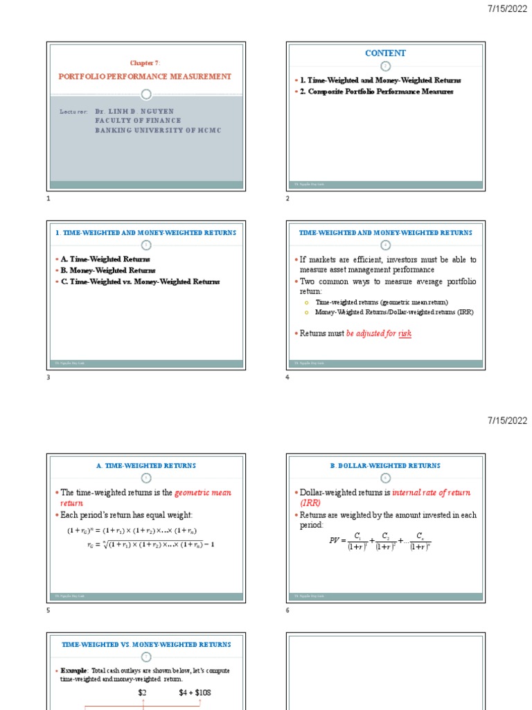 Measuring Portfolio Performance: A Comparison of Time-Weighted, Money ...