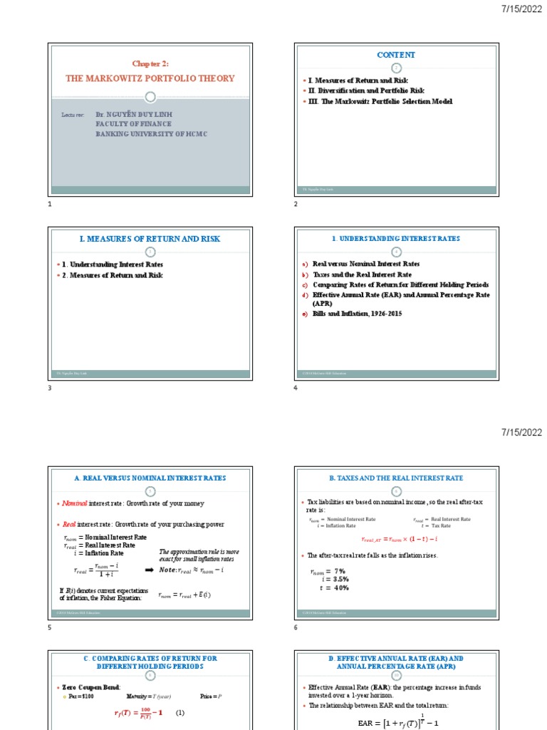 The Markowitz Portfolio Theory: Content | PDF | Variance | Standard ...