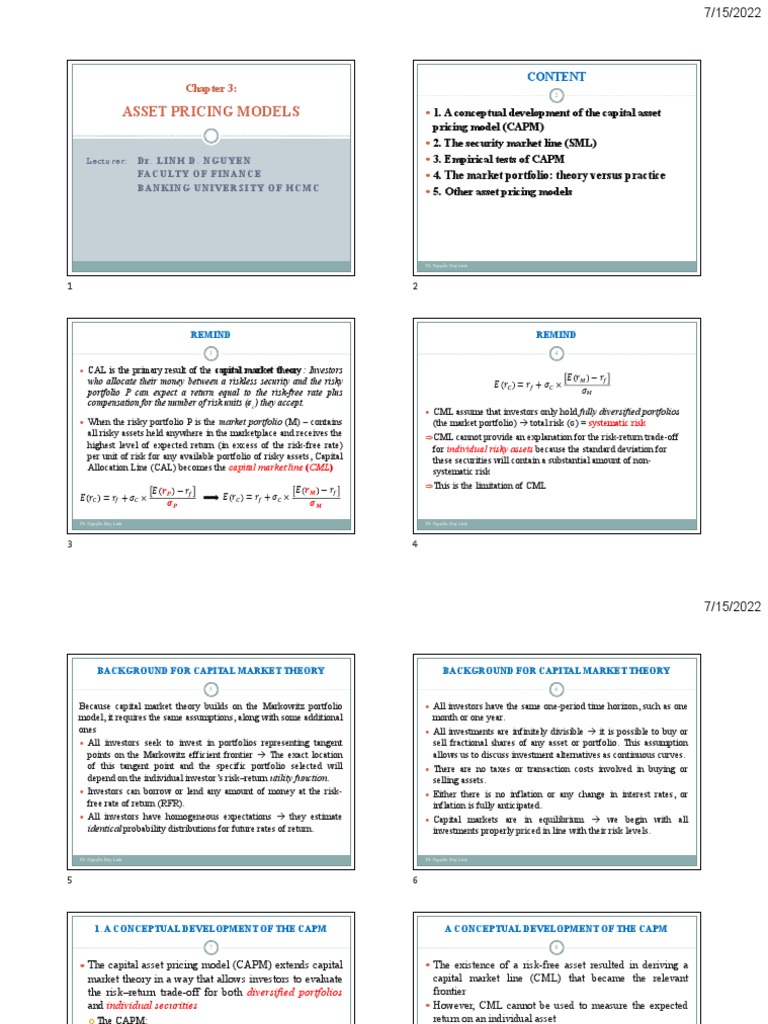 A Conceptual Development of the Capital Asset Pricing Model (CAPM) | PDF | Capital Asset Pricing ...
