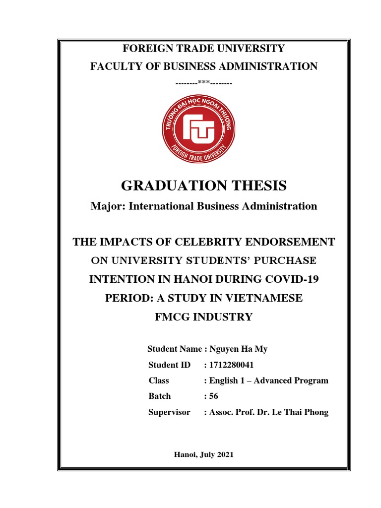 Graduation Thesis: Foreign Trade University Faculty of Business ...