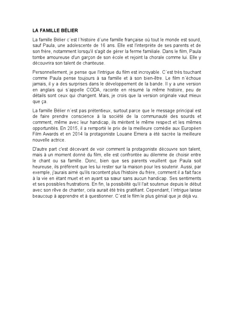La Famille Belier | PDF | Art