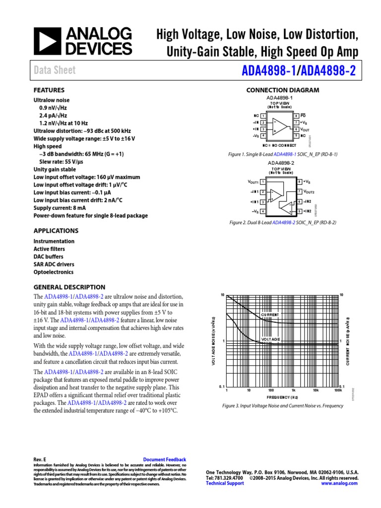 Ada4898 1 - 4898 2 | PDF | Amplifier | Printed Circuit Board