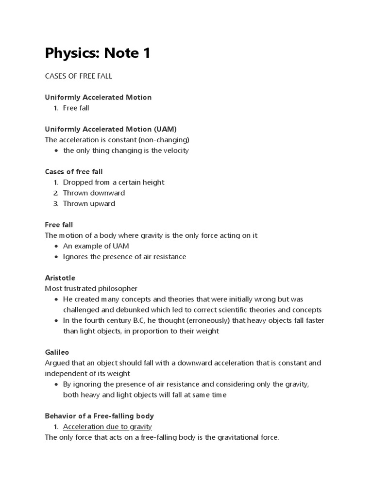 Grade 12 Physics Note 1 | PDF | Acceleration | Velocity