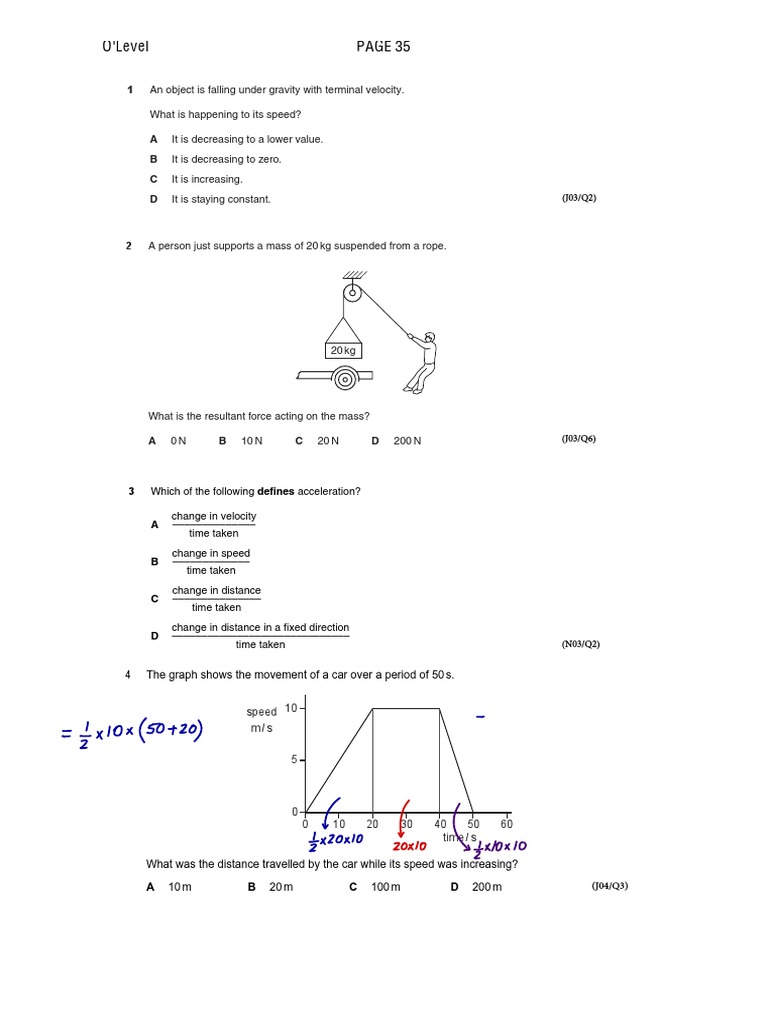 Questions (Motion) | PDF | Weight | Force