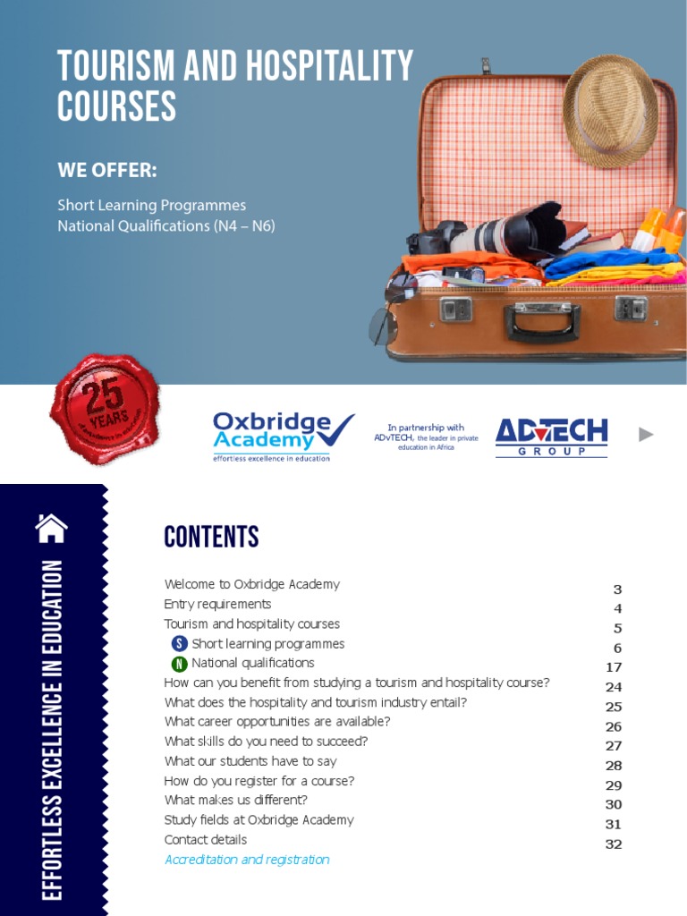 Brochure Tourism Courses | PDF | Tourism | Fee