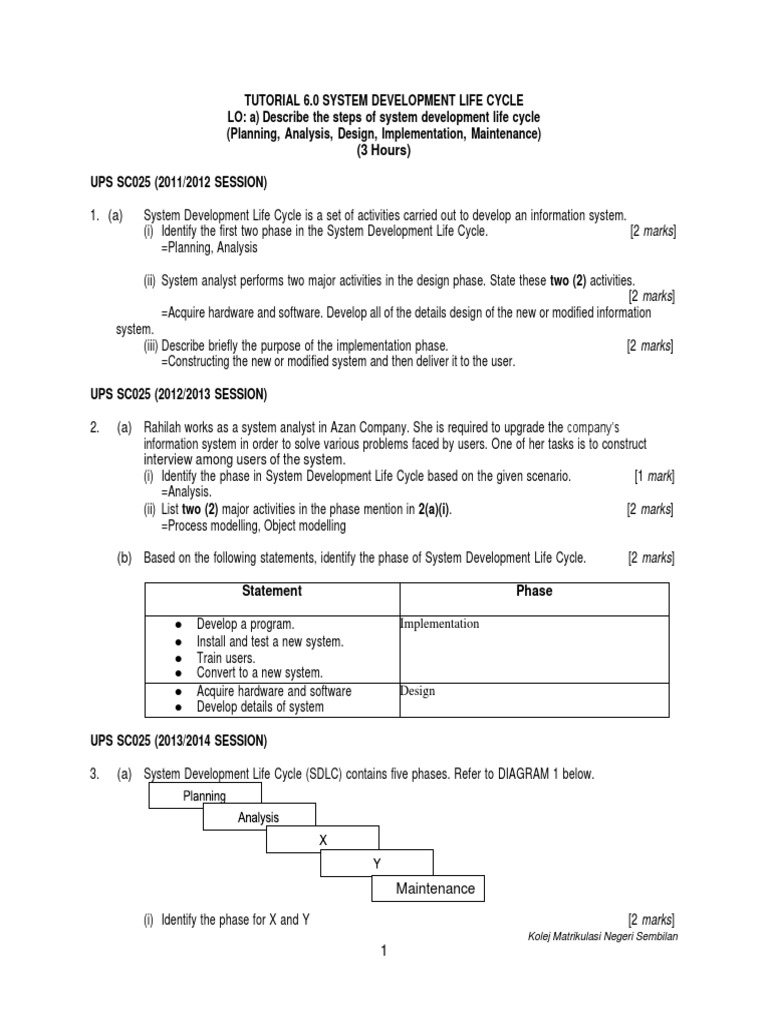 Tutorial 6.0 (A) 3 Hours | PDF | Software Engineering | Computing