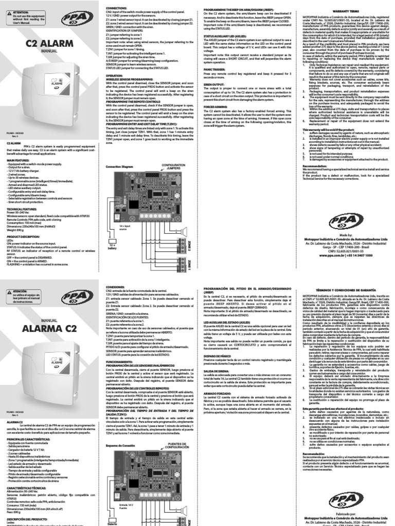 Program and configure alarm system beeps, inputs, and outputs | PDF ...