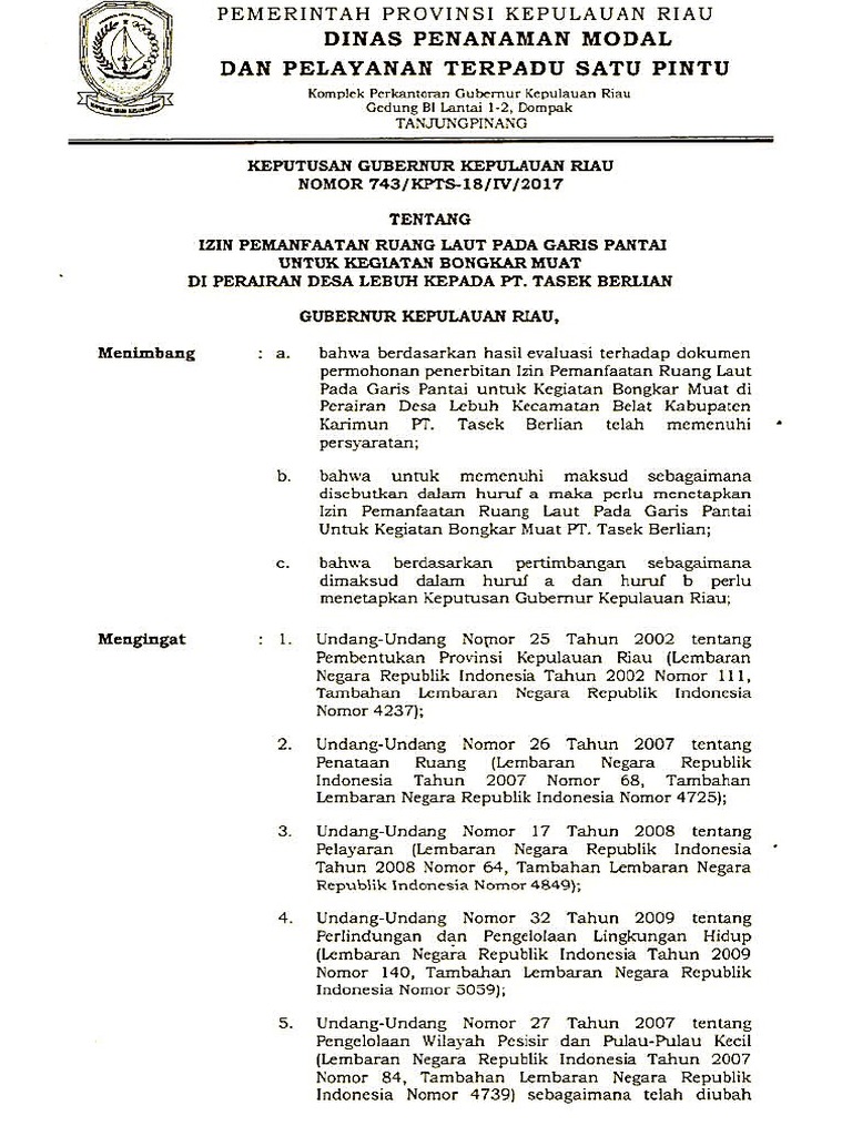 Izin Jetty Dan Peta Print | PDF