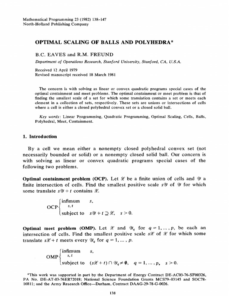 Department of Operations Research, Stanford University, Stanford, CA, U.S.A | PDF | Mathematical ...