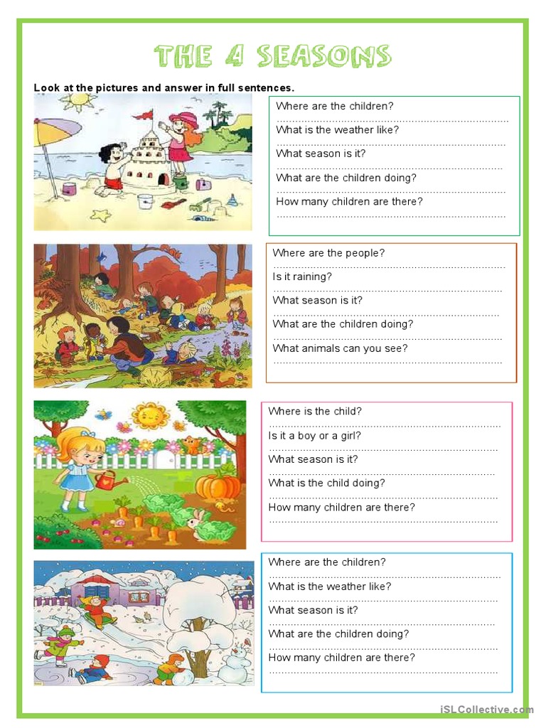 Picture Description - The 4 Seasons | PDF