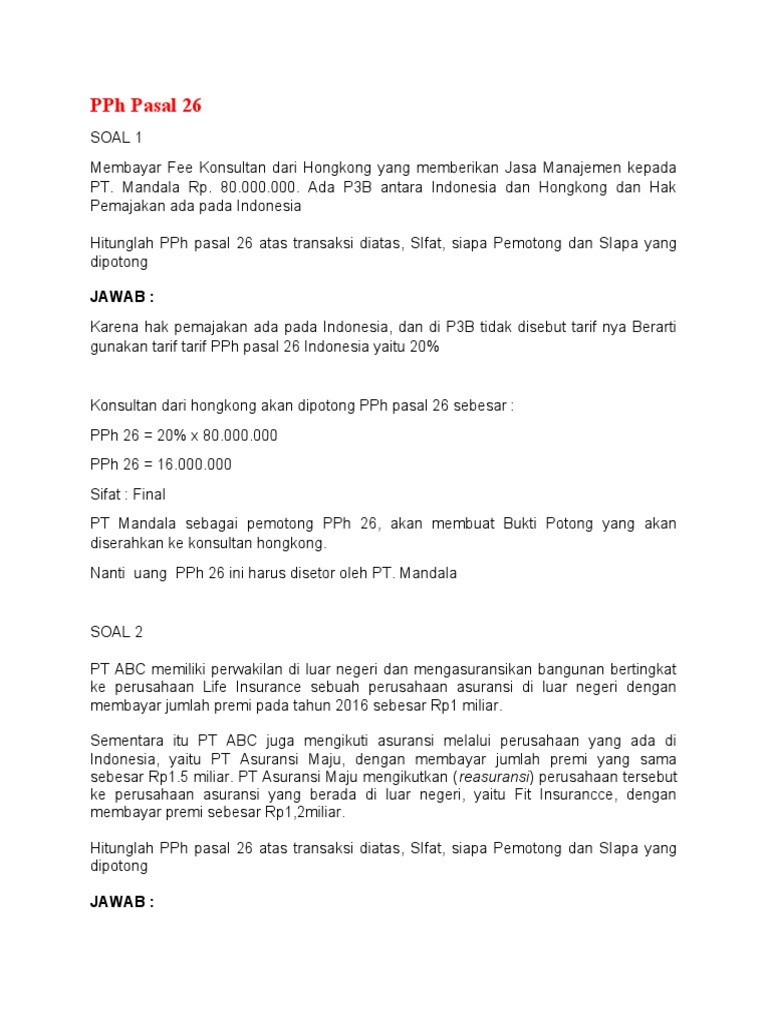 Latihan Soal Minggu 6 - Perpajakan 1 - Genap 21-22 | PDF