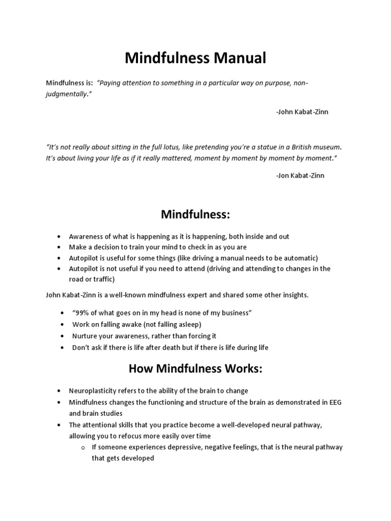 MH Mindfulness | PDF | Mindfulness | Anger