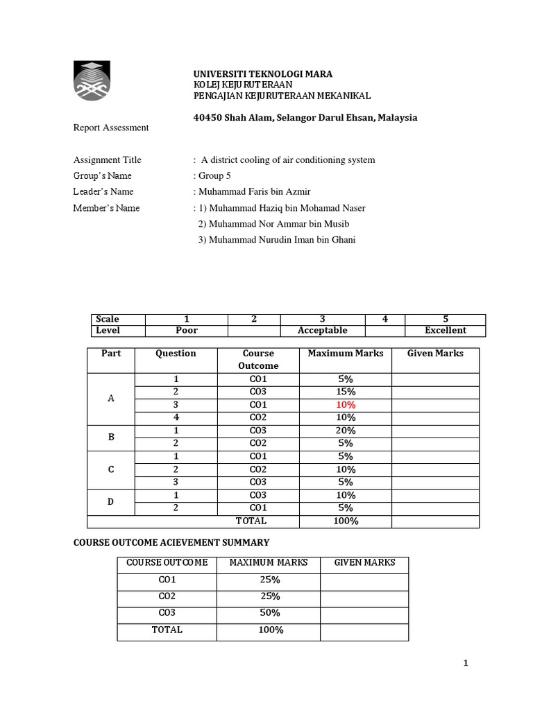 Assingment MEC551 Air Conditioning Thermal Load PDF