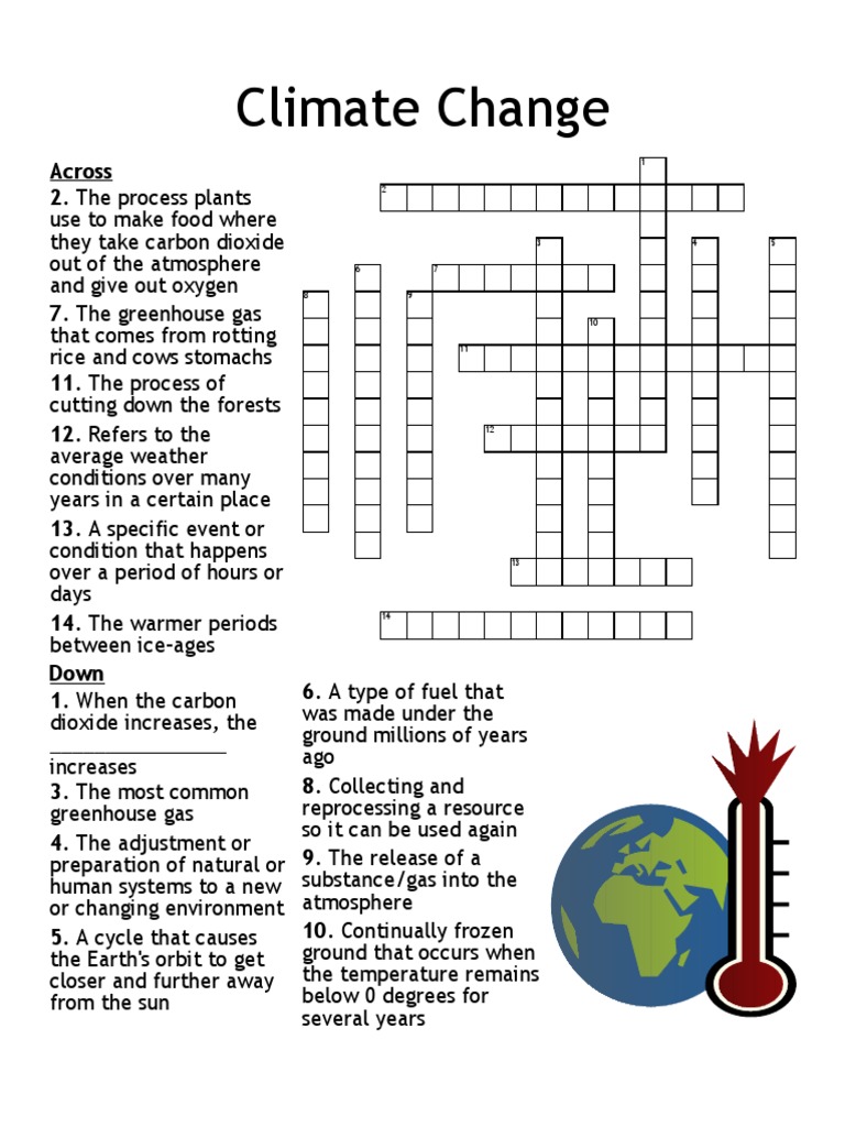 Climate Change Crossword Puzzle | PDF