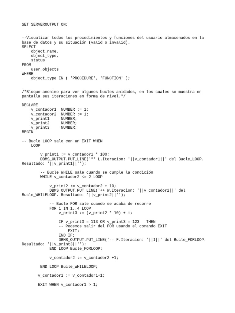 Vt4 Codigo Proc Func Pdf Pl Sql Sql 4338