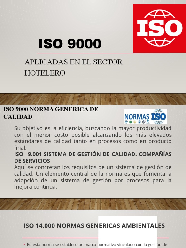 ISO 9000 en el Sector Hotelero | PDF | Organización internacional para ...