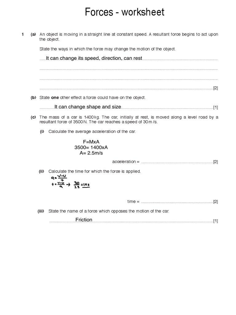 Forces: It Can Change Its Speed, Direction, Can Rest | PDF | Force | Collision
