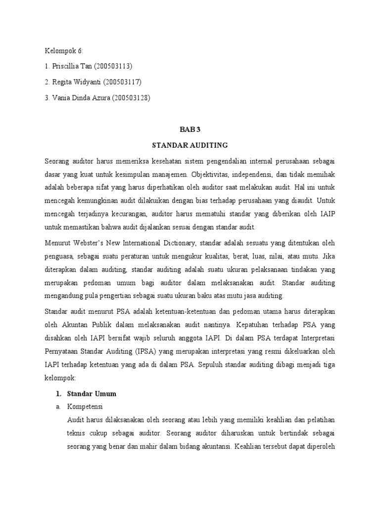 Bab 3 Auditing Ii | PDF