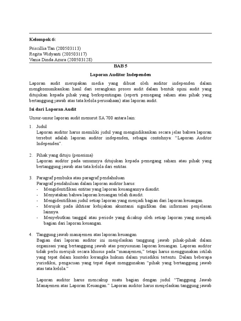 Bab 5 Auditing Ii | PDF | Bisnis | Pengelolaan Keuangan & Uang