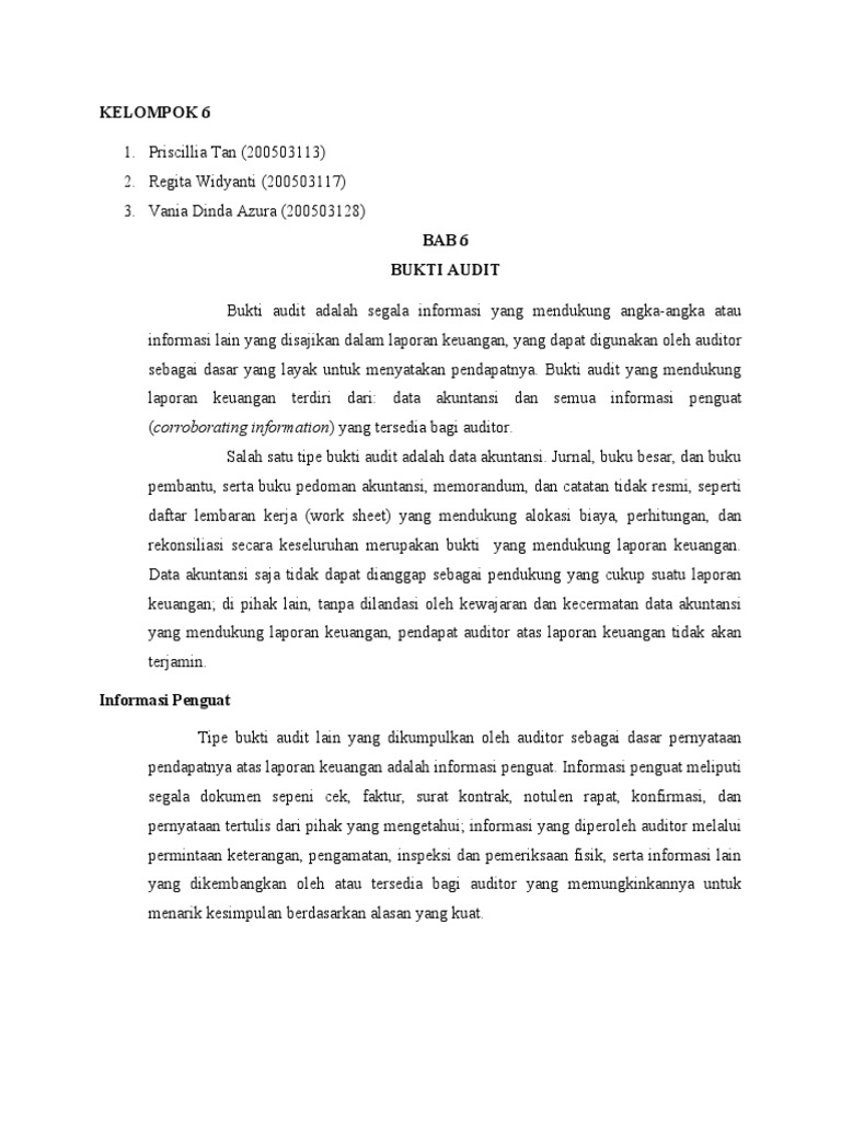Bab 6 Auditing Ii | PDF