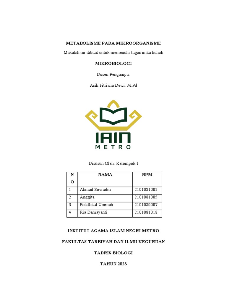 Mikrobiologi Kelompok 1 | PDF