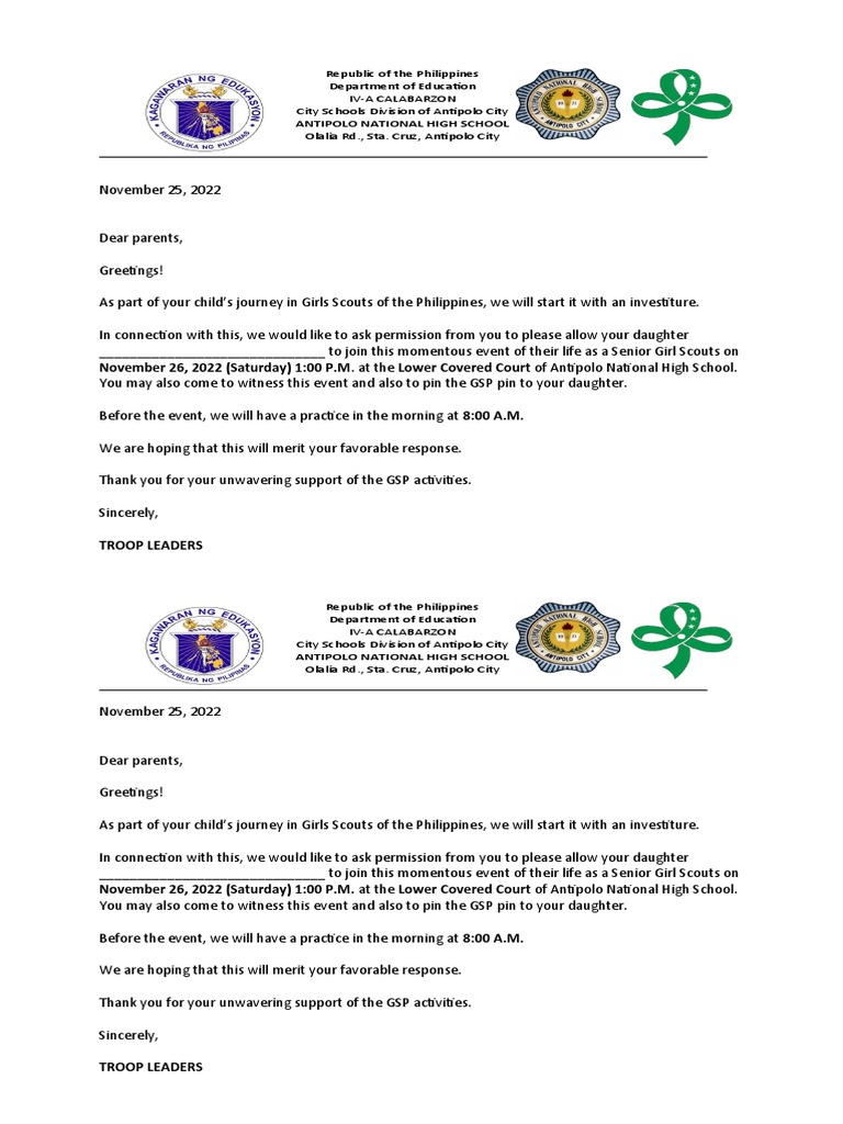 GSP Parents Permit | PDF