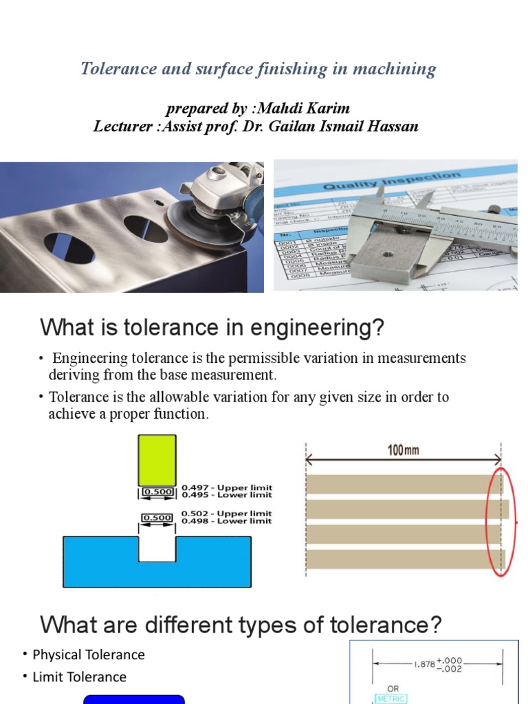Surface Finish Tolerance in Machining | PDF