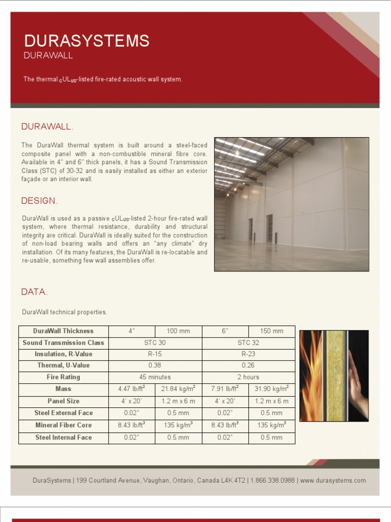 DuraSystems - DuraWall Acoustical Brochure | PDF