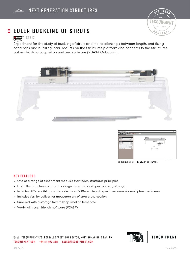 STS12 Euler Buckling of Struts Datasheet | PDF | Buckling | Simulation