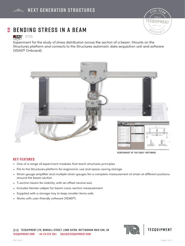 STS5 Bending Stress in A Beam Datasheet | PDF | Bending | Beam (Structure)