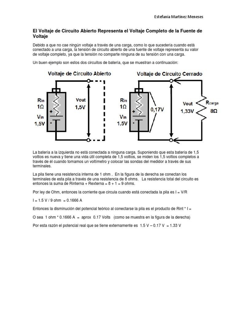 El Voltaje de Circuito Abierto Representa El Voltaje Completo de La ...