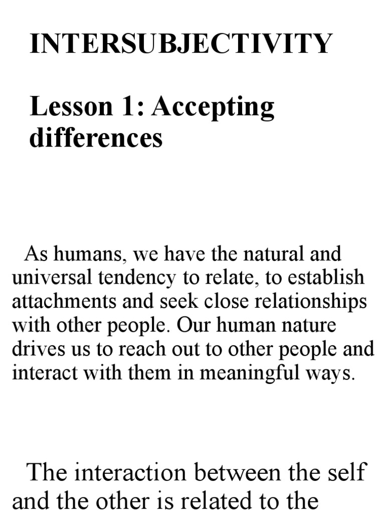 Understanding Intersubjectivity Basics | PDF