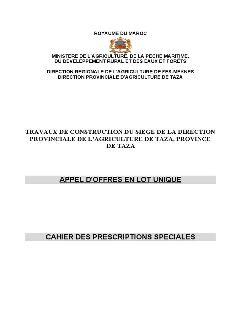 Construction du Siège Agricole Taza | PDF | Assurance | Cautionnement