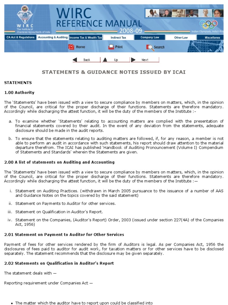 Statements Guidance Notes Issued by Icai | PDF | Auditor's Report | Audit