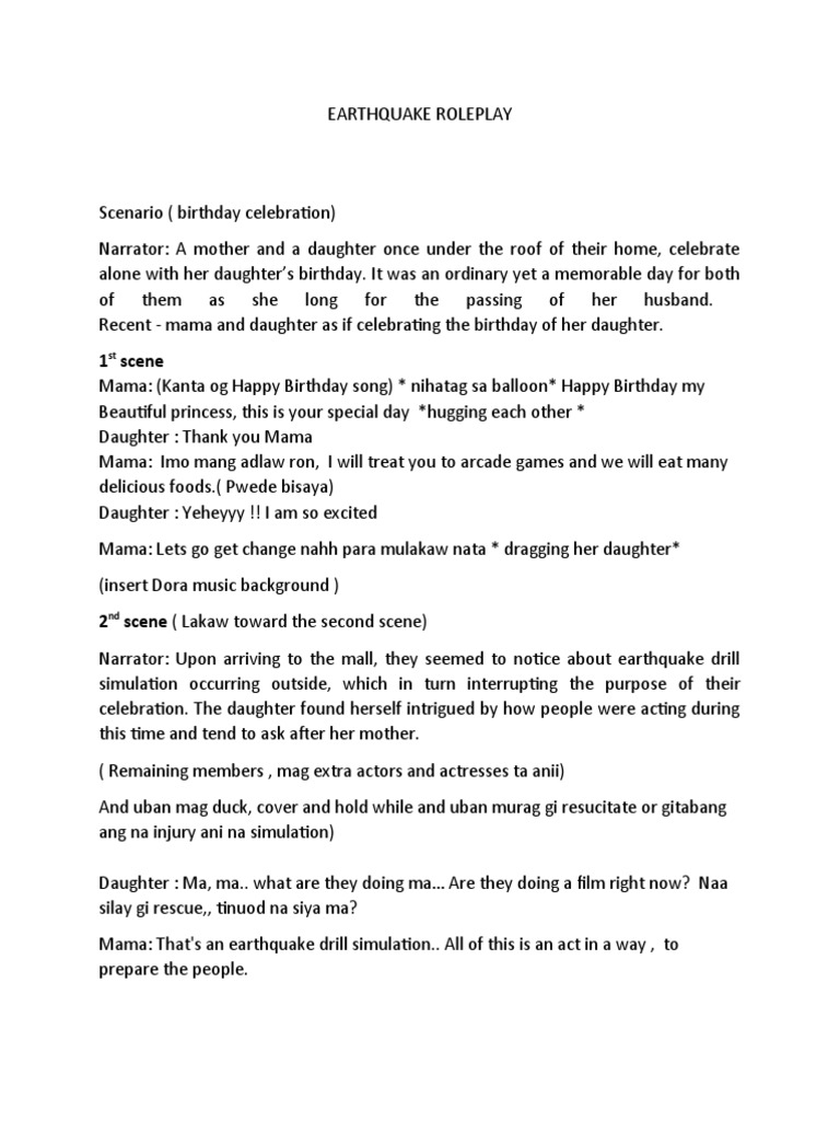 Earthquake Roleplay | PDF