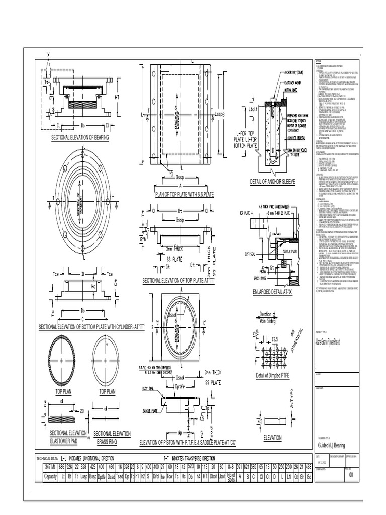Guided Bearing Technical Drawing | PDF | Construction | Welding