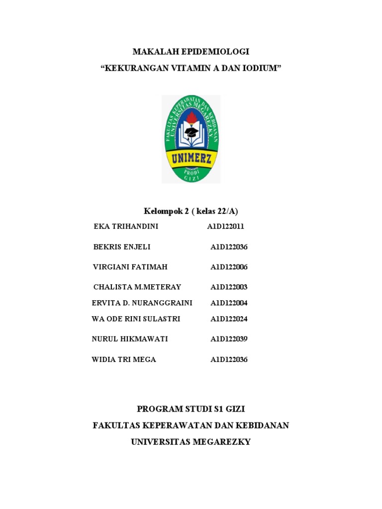 Makalah Epidemiologi "Kekurangan Vitamin A Dan Iodium" | PDF