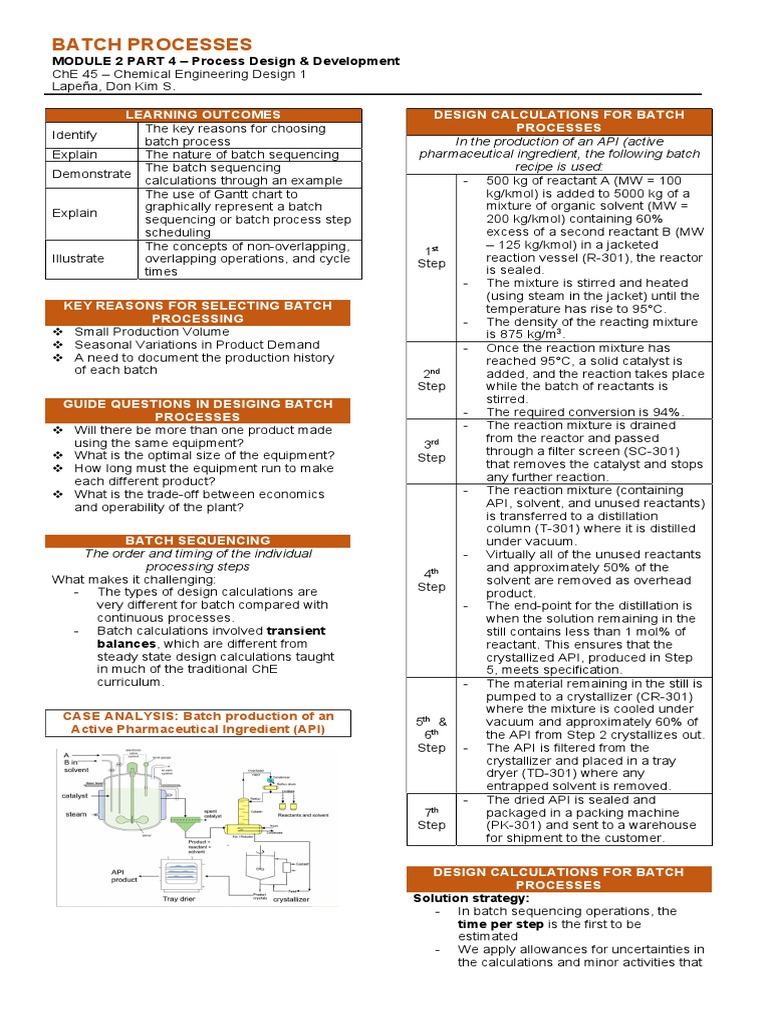 Batch Processes | PDF | Chemical Reactor | Distillation
