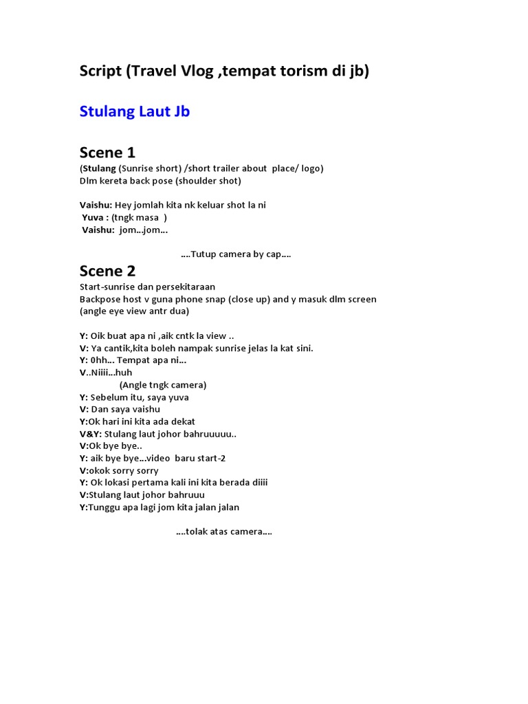 Our Script | PDF | Perjalanan | Kajian Bahasa Asing